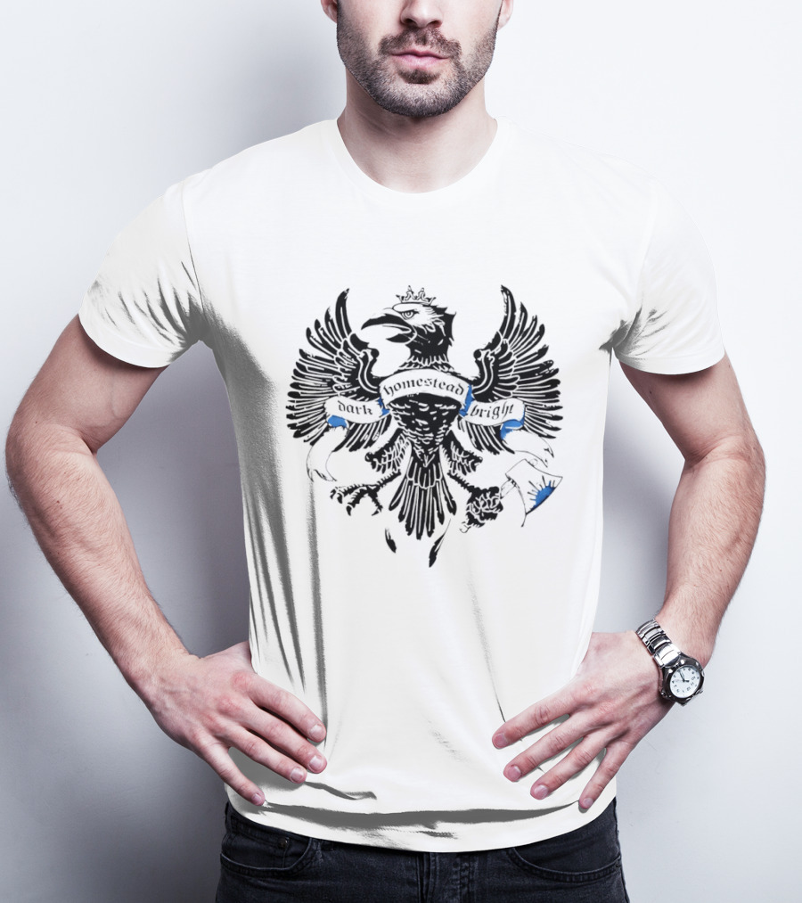 Dark Homestead Bright Eagle Crest Emblem Banner T-Shirt