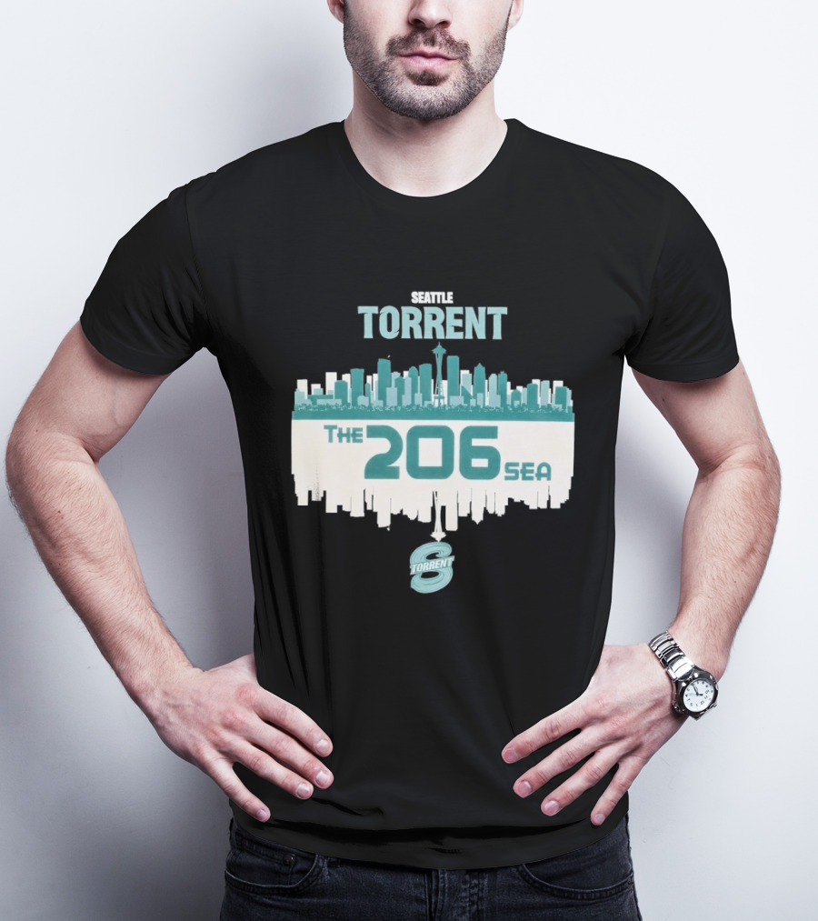 The 206 Sea Seattle Torrent Hockey City Skyline T-Shirt