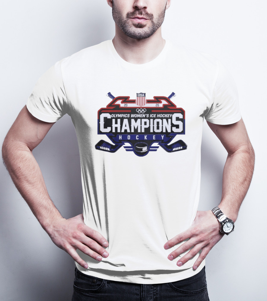 USA 2026 Olympics Women's Ice Hockey Champions Hockey T-Shirt