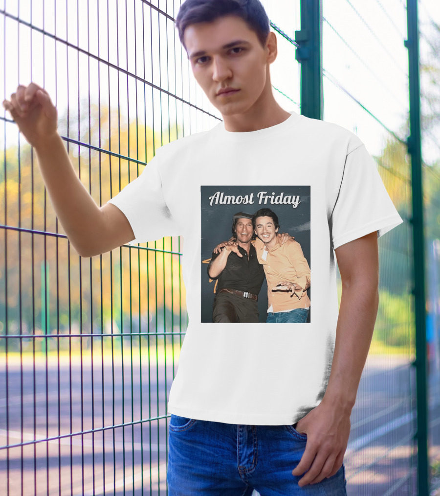 Almost Friday Chalamet McConaughey Smiling Duo T-Shirt