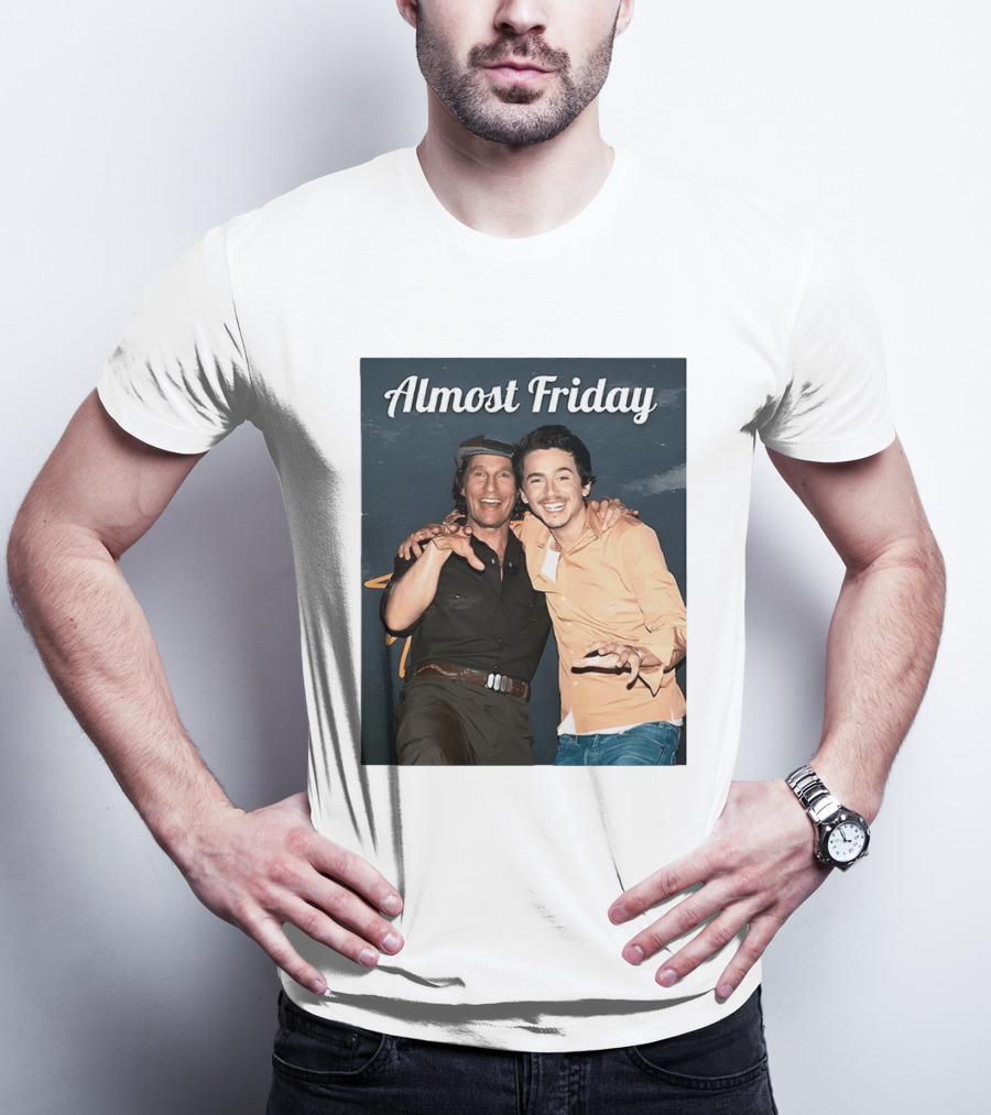 Almost Friday Chalamet McConaughey Smiling Duo T-Shirt