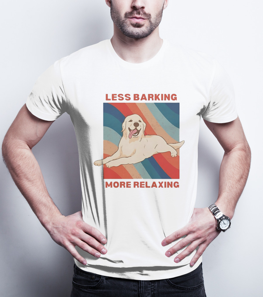 Less Barking More Relaxing Golden Retriever Retro Vibes T-Shirt