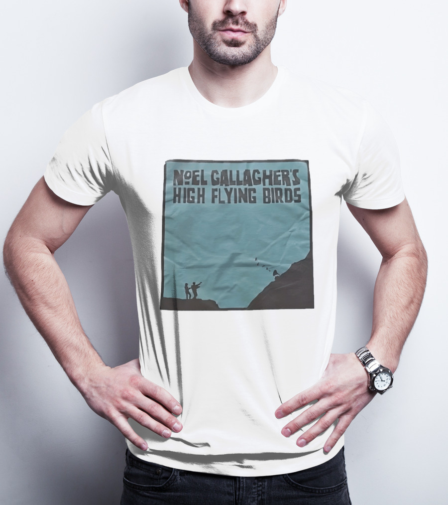 Noel Gallagher's High Flying Birds Album Cover Silhouette Cliff Scene T-Shirt