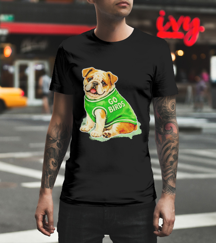 Briish Bulldog Go Birds Phillygoat Passyunk Avenue Green Jersey T-Shirt
