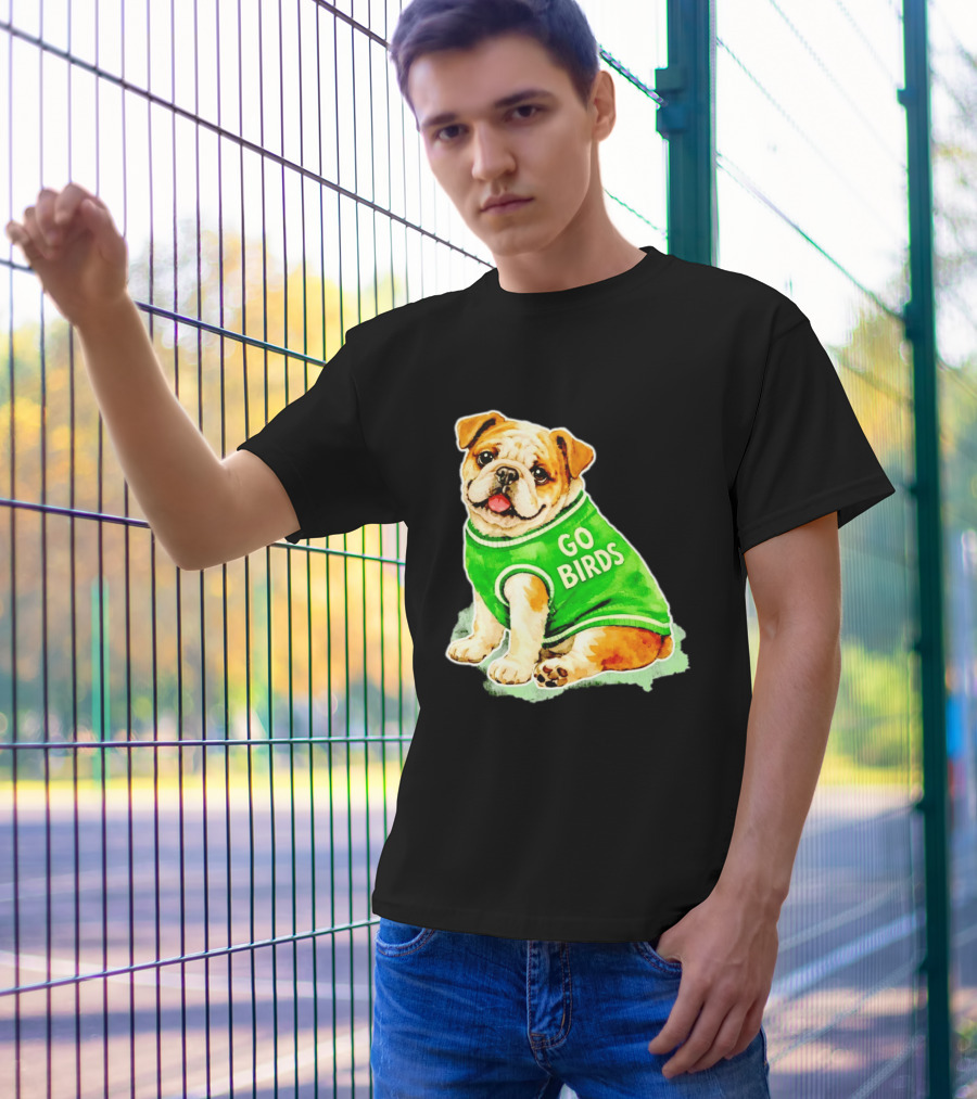Briish Bulldog Go Birds Phillygoat Passyunk Avenue Green Jersey T-Shirt