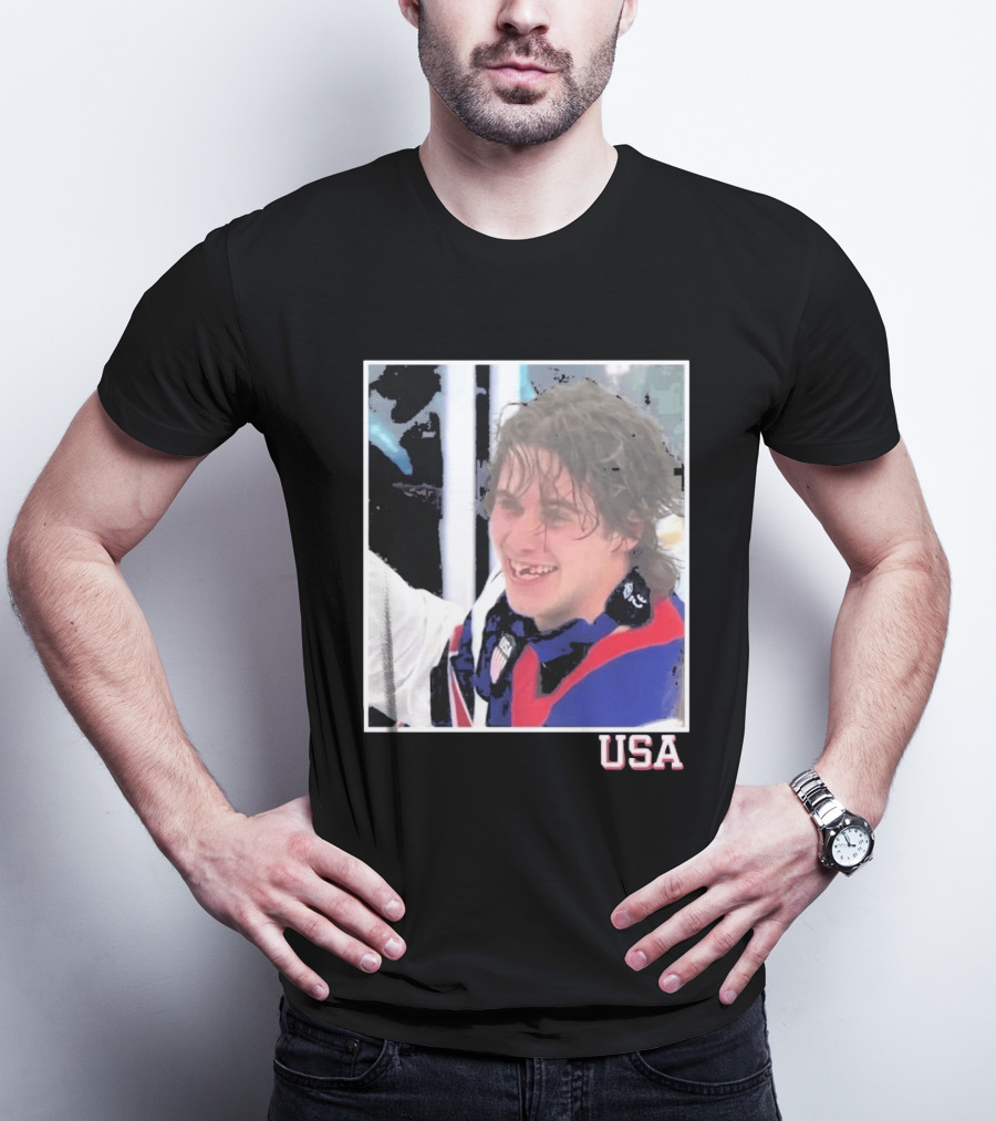 USA Hockey Jack Hughes Overtime Winner Celebration Moment T-Shirt