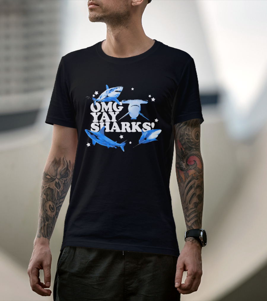 OMG Yay Sharks Exciting Ocean Adventure Enthusiasts T-Shirt