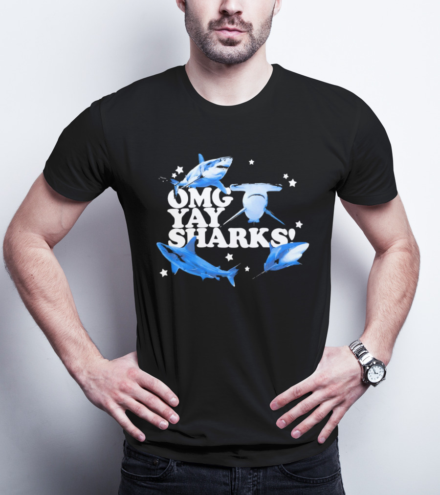 OMG Yay Sharks Exciting Ocean Adventure Enthusiasts T-Shirt
