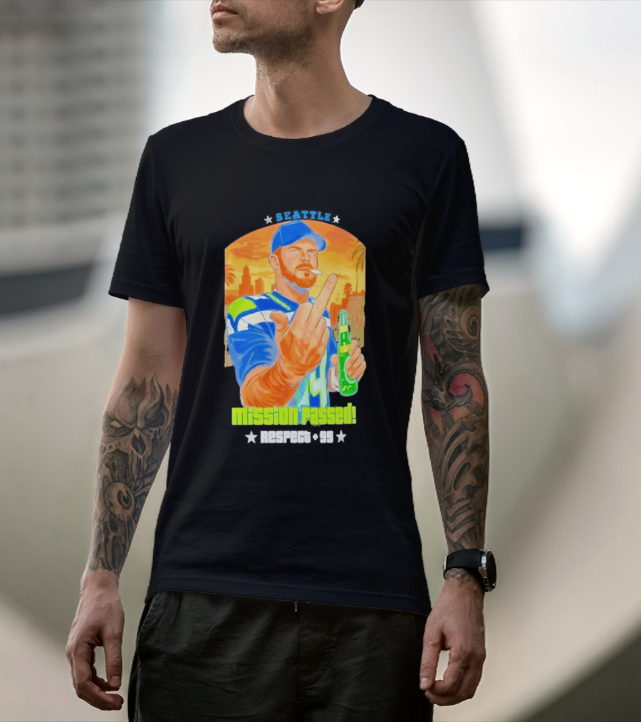 Mission Passed Sam Darnold Seattle Middle Finger Seahawks T-Shirt