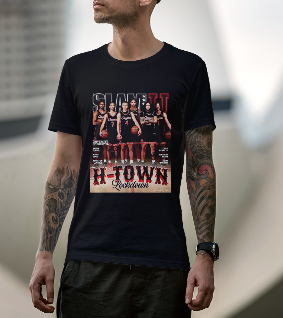 Slam U H Town Lockdown University Of Houston Basketball Team Cover T-Shirt