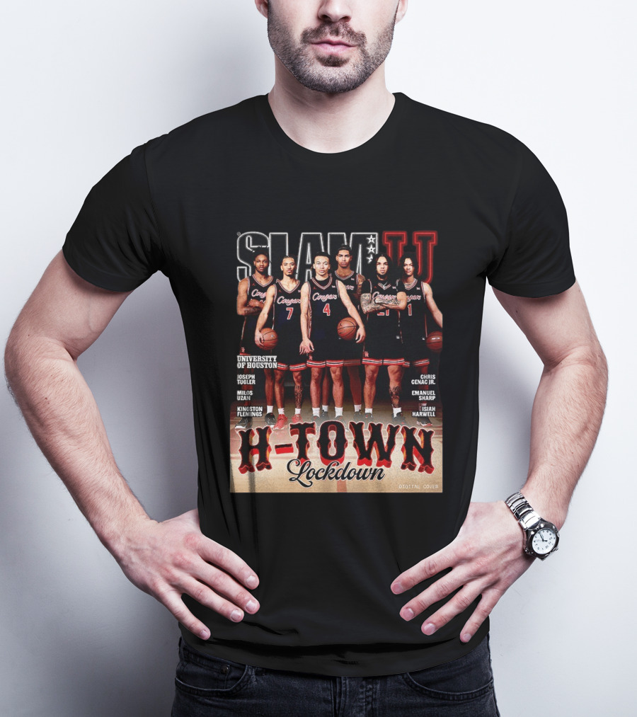 Slam U H Town Lockdown University Of Houston Basketball Team Cover T-Shirt
