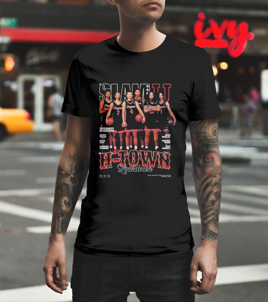 SLAM U 20 Houston Cougars H Town Lockdown Basketball Team T-Shirt