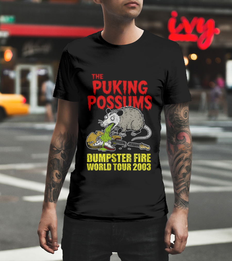 The Puking Possums Dumpster Fire World Tour 2003 Puking Possum T-Shirt