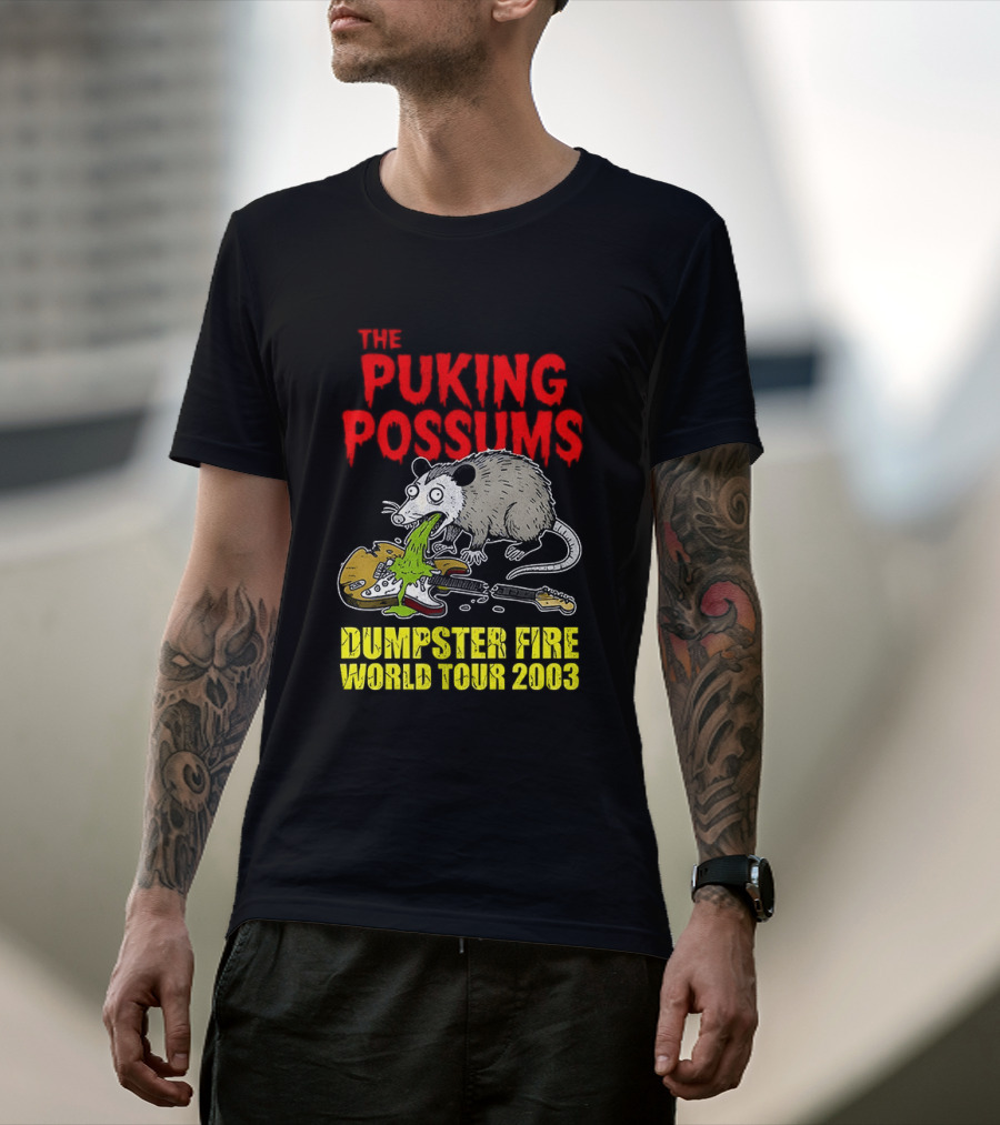 The Puking Possums Dumpster Fire World Tour 2003 Puking Possum T-Shirt