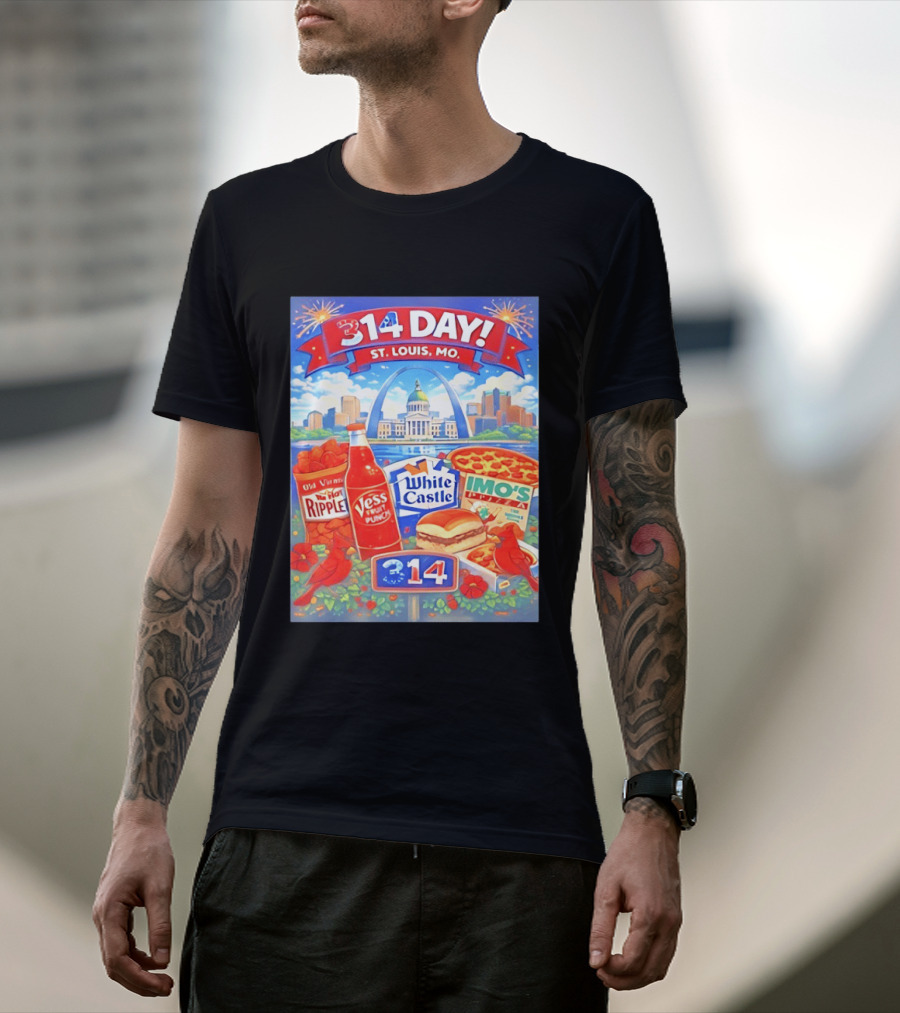 314 Day St Louis MO Arch Ripple Vess White Castle Imo's Pizza Cardinals T-Shirt