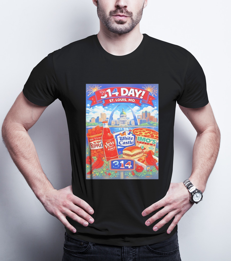 314 Day St Louis MO Arch Ripple Vess White Castle Imo's Pizza Cardinals T-Shirt