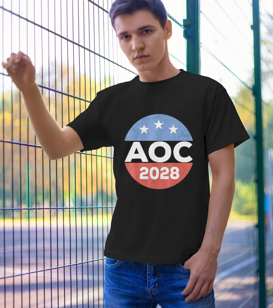 AOC 2028 Campaign Stars Political Election T-Shirt