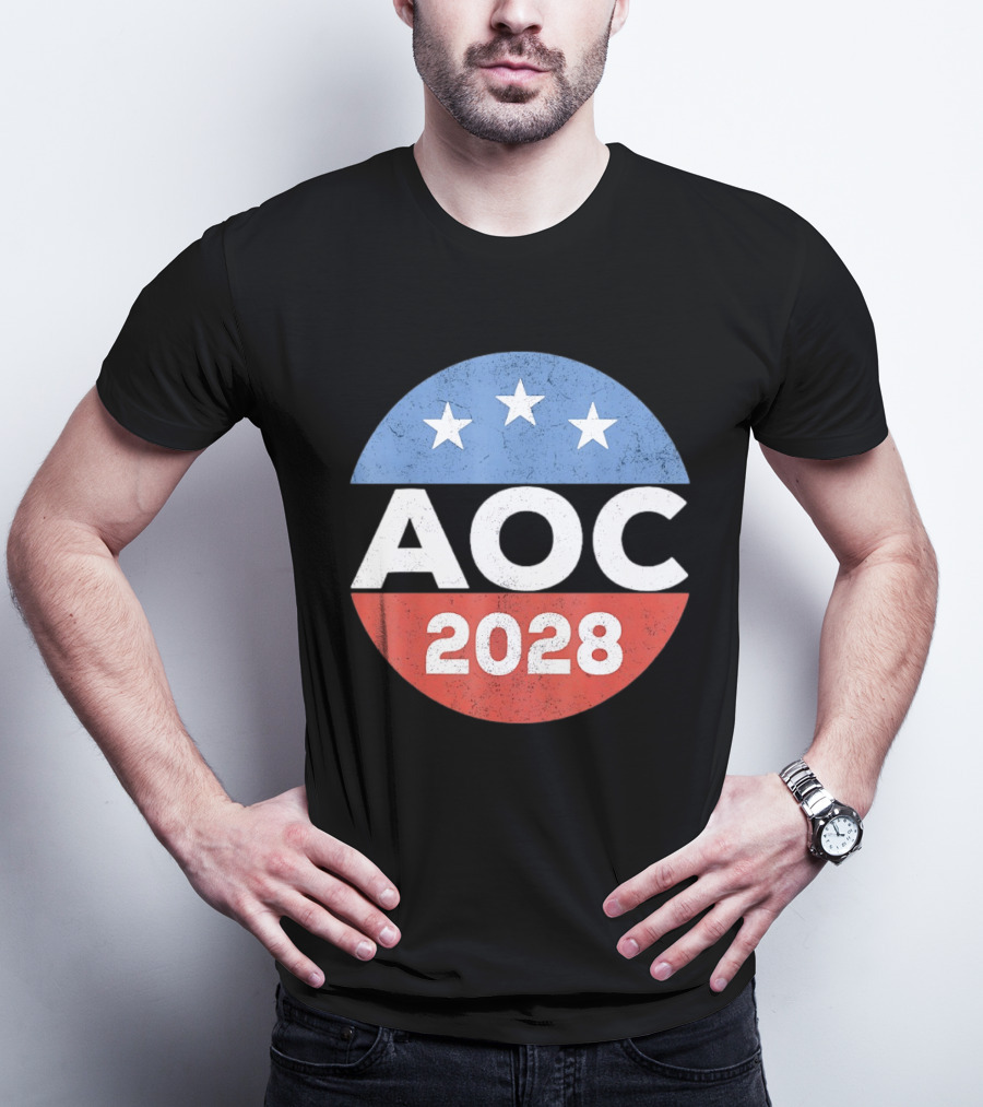 AOC 2028 Campaign Stars Political Election T-Shirt