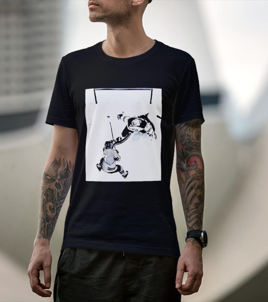 Connor Hellebuyck USA Olympic Gold Medal Win Hockey Action T-Shirt