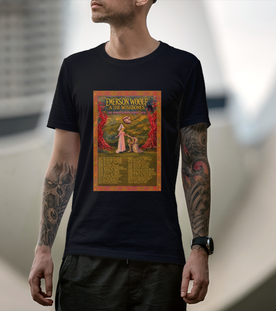 Emerson Woolf And The Wishbones Tour Dates The World Is Your Oyster Tour 2026 Concert T-Shirt
