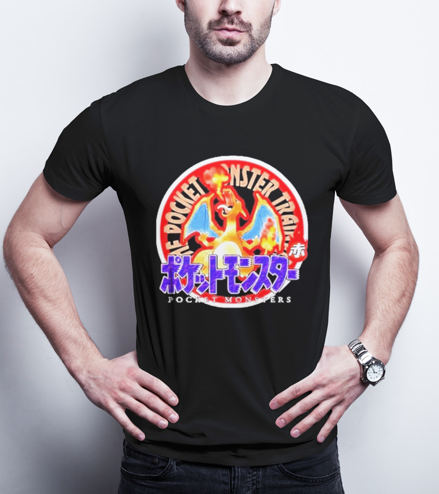 Pokemon Pocket Monster Trainer Charizard Japanese 30th Anniversary T-Shirt
