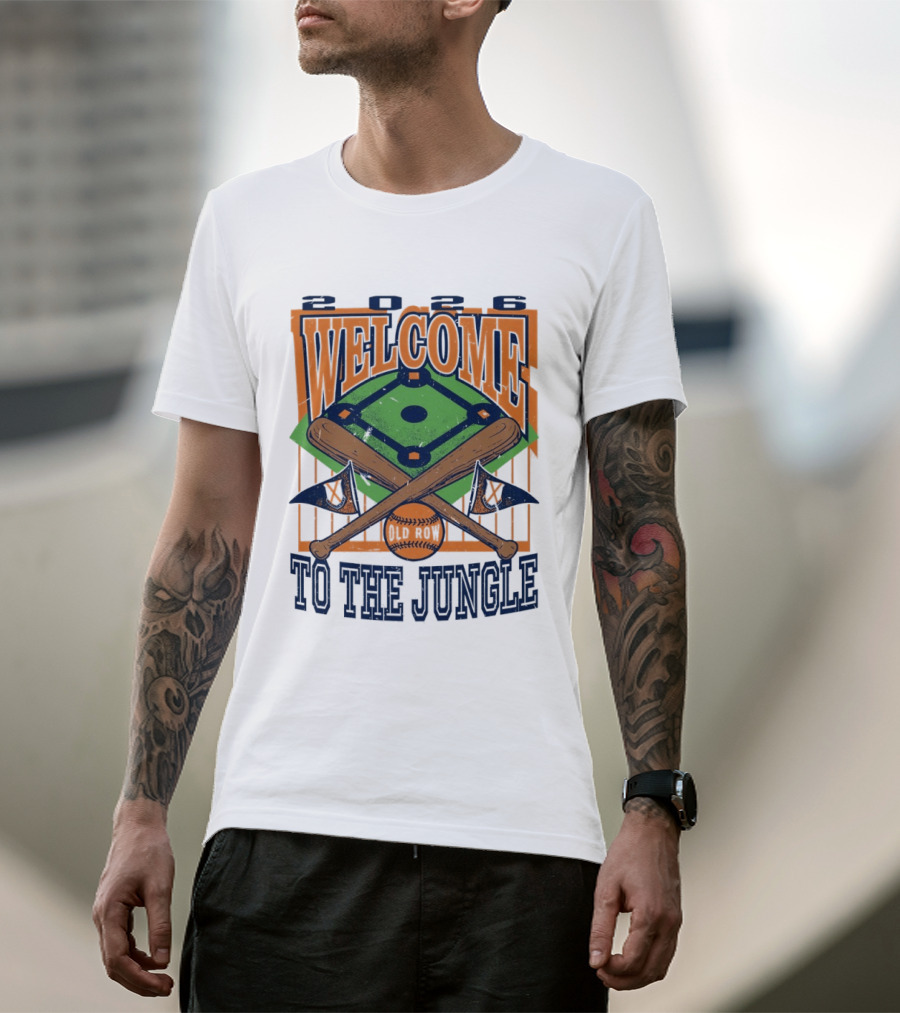 Auburn Tigers 2026 Welcome To The Jungle Baseball Field And Crossed Bats T-Shirt