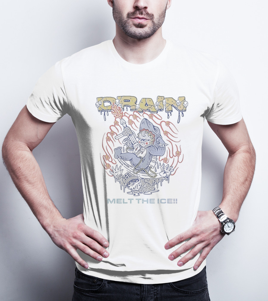 DRain Baby Shark Holding Fire Gun Melt The ICE T-Shirt