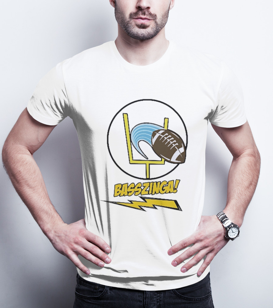 Basszinga Football Wave Goalpost Lightning T-Shirt