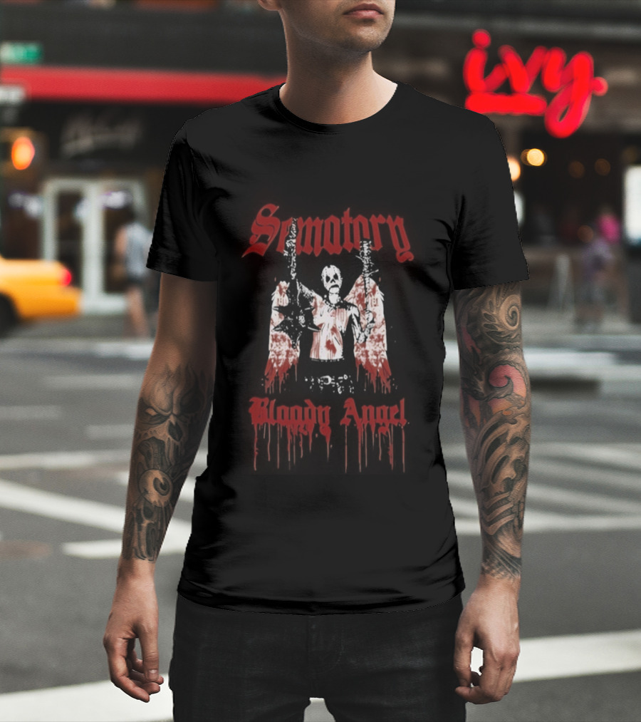 Sematary Bloody Angel Horror Gothic Red Aesthetic T-Shirt