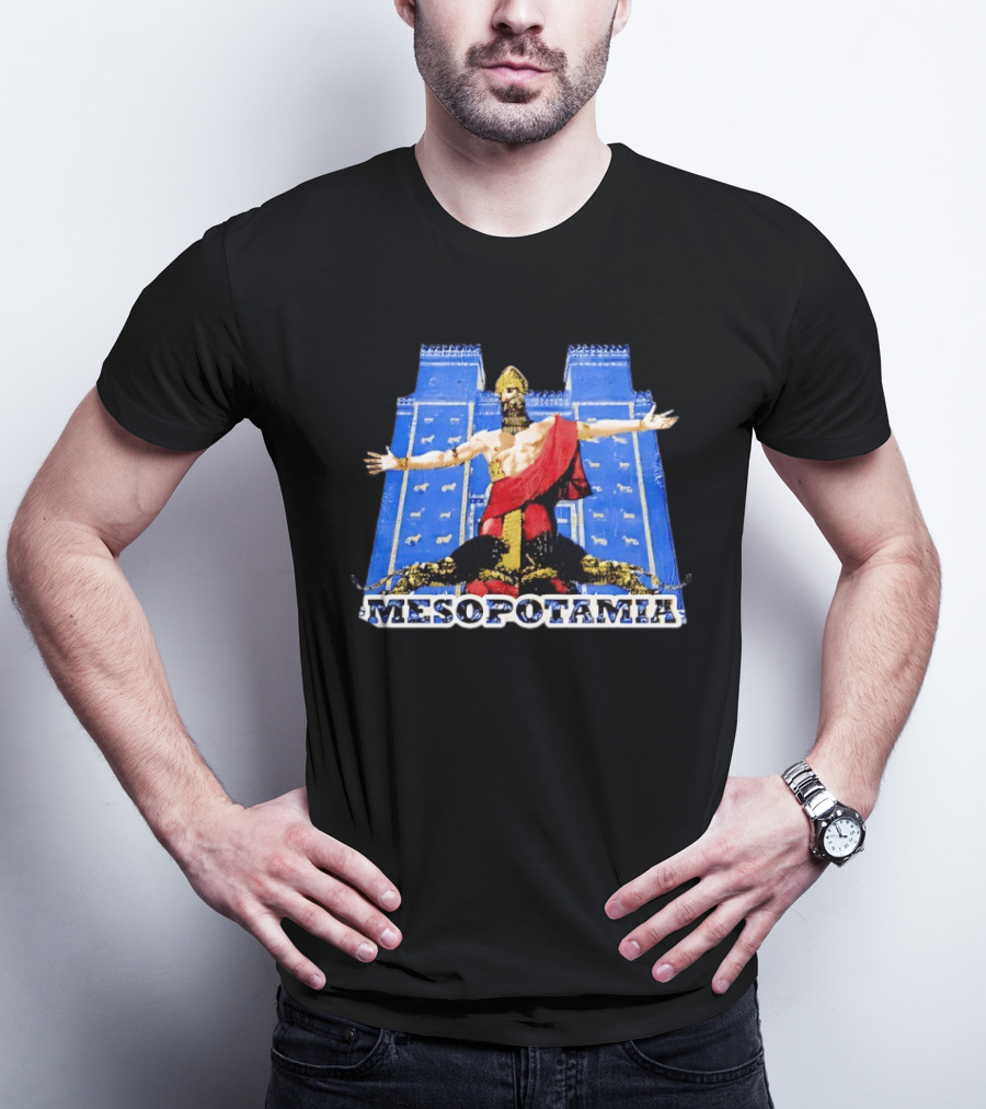 Mesopotamia Ancient Ziggurat Warrior Embrace T-Shirt