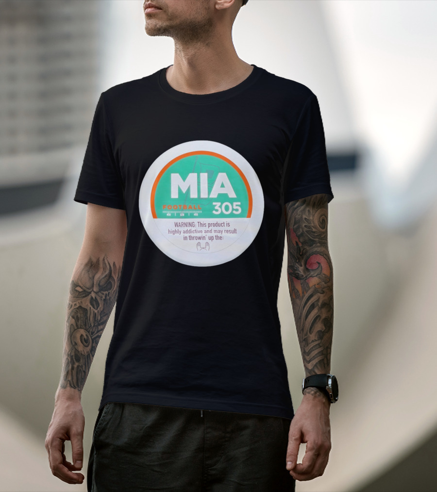 MIA Football 305 Miami Hurricanes Addictive Warning T-Shirt