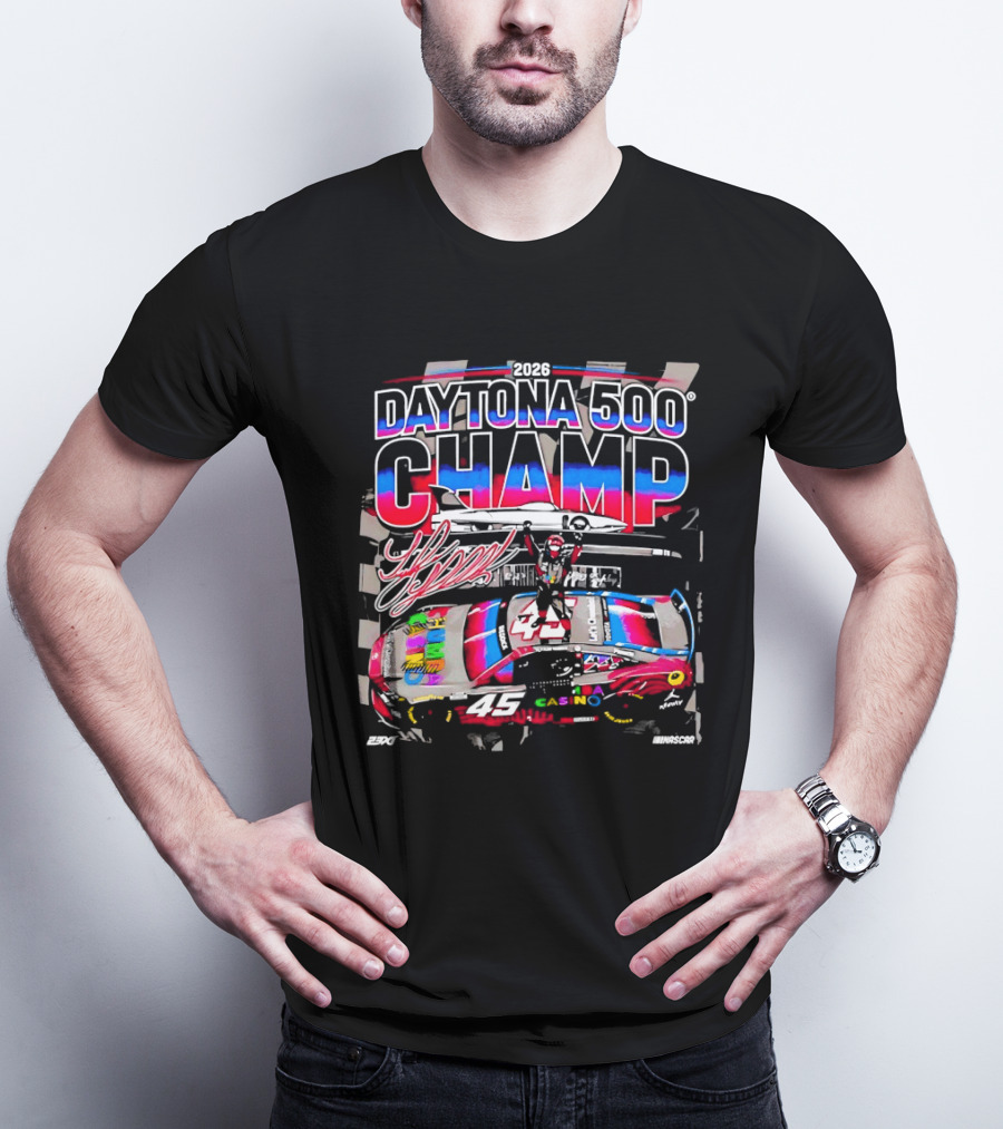 2026 Daytona 500 Champ Tyler Reddick Car Racing Victory Celebration T-Shirt