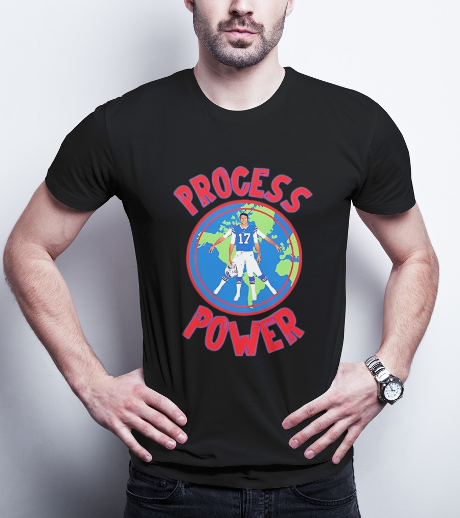 Process Power Josh Allen 17 Buffalo Bills Global Football T-Shirt