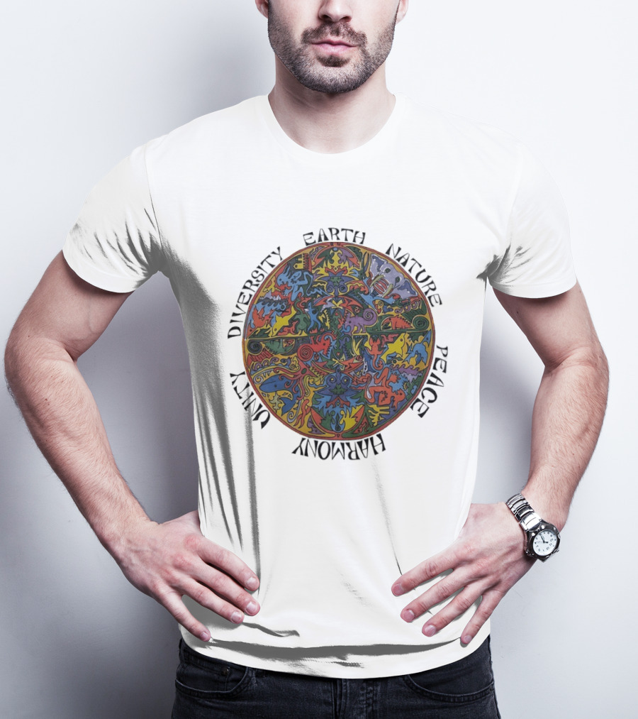 Diversity Earth Nature Peace Harmony Unity Psychedelic Mandala T-Shirt
