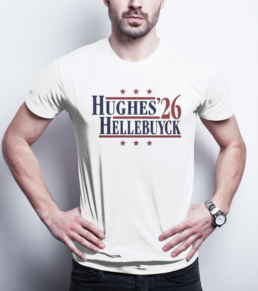 Hughes '26 Hellebuyck Stars USA Team Hockey T-Shirt