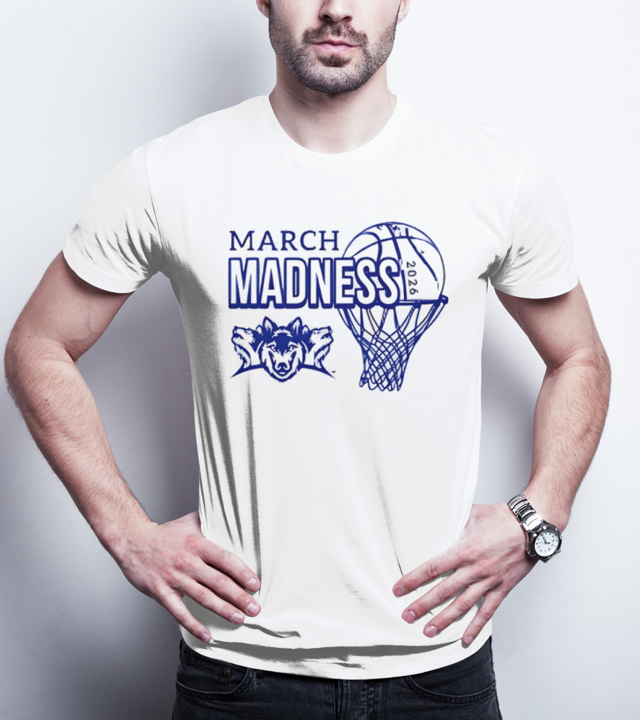 March Madness NCAA Basketball 2026 Wolf And Hoop T-Shirt