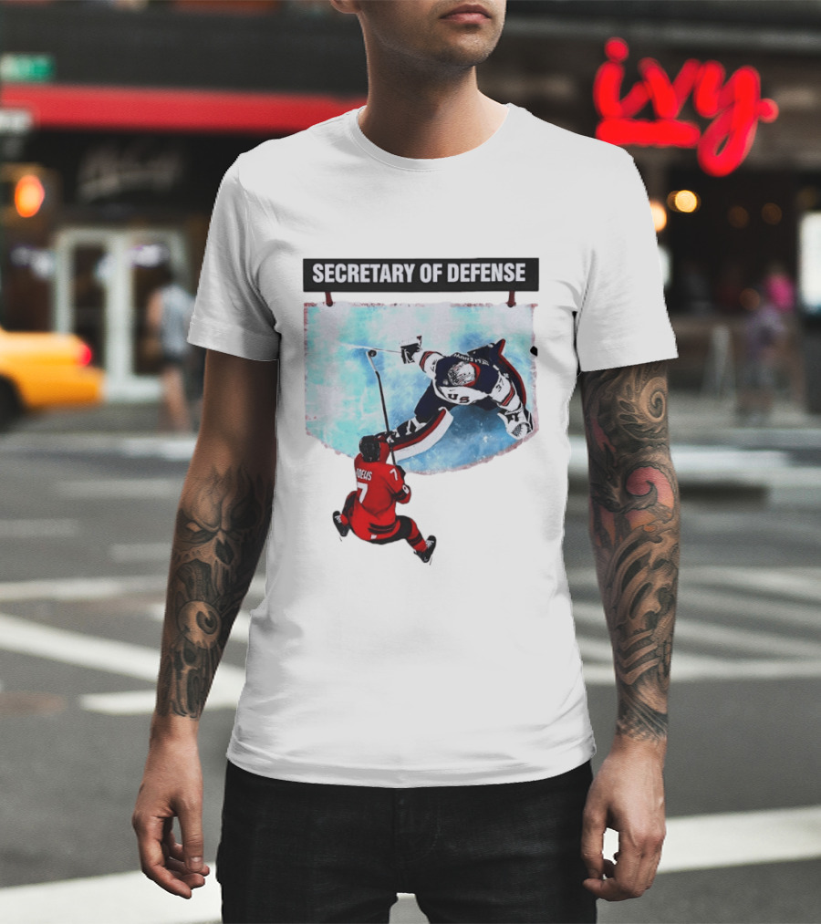 Secretary Of Defense USA Hockey Goalie Epic Save Faceoff T-Shirt