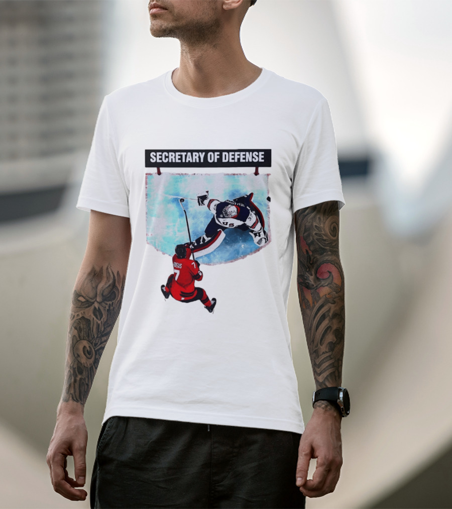 Secretary Of Defense USA Hockey Goalie Epic Save Faceoff T-Shirt