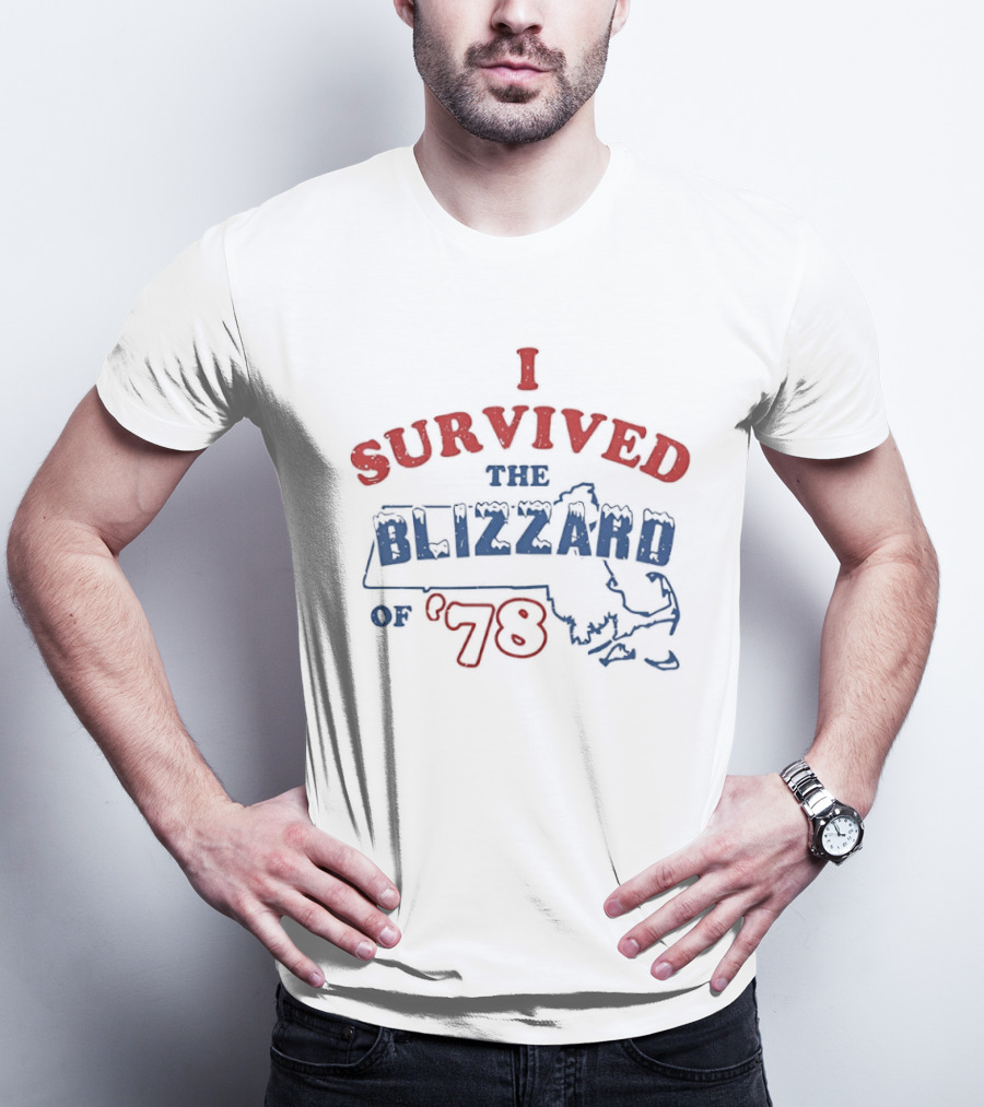 I Survived The Blizzard Of '78 Massachusetts Map T-Shirt