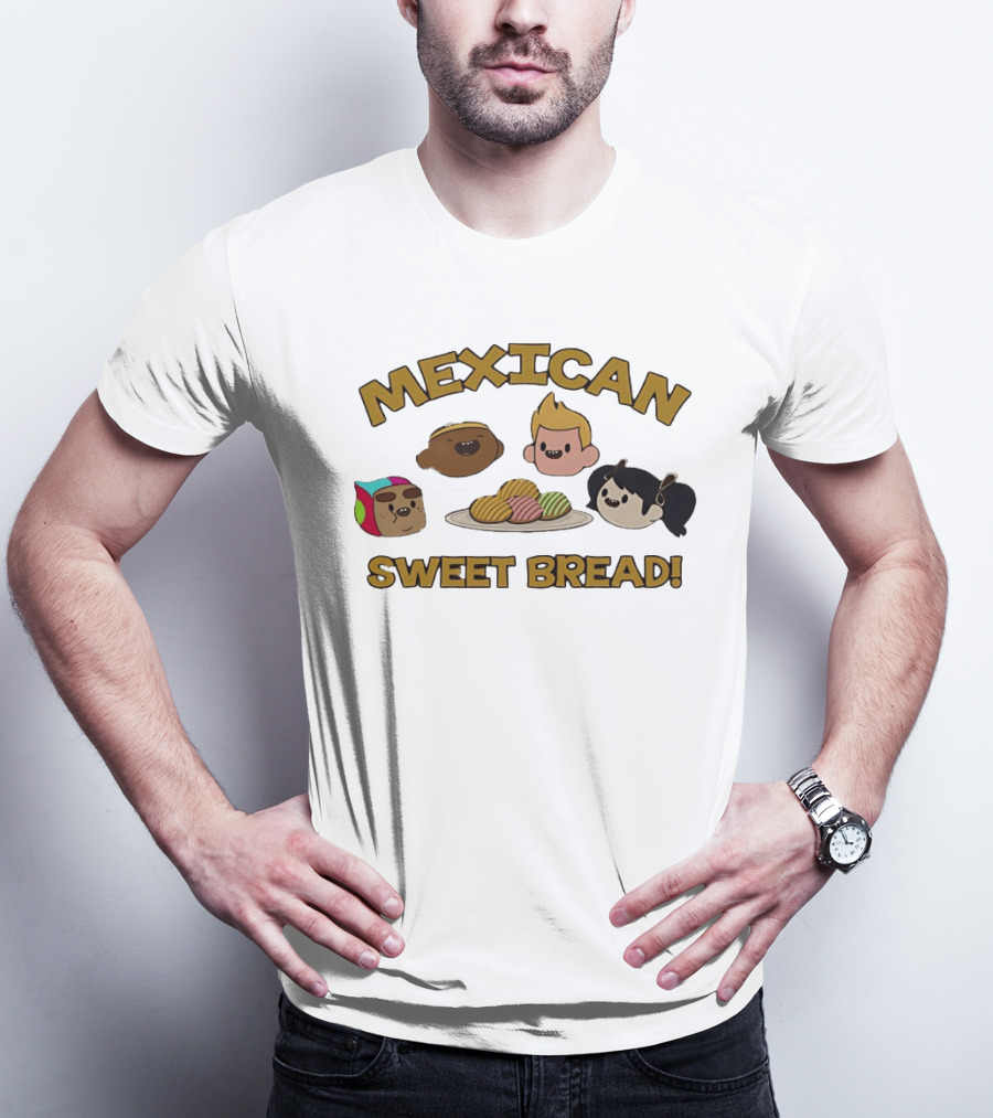 Mexican Sweet Bread Characters And Conchas Plate T-Shirt