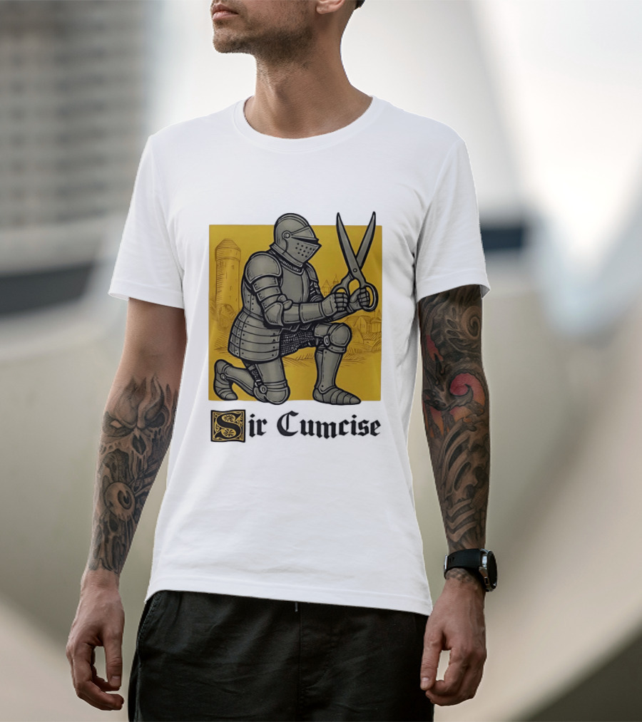 Sir Cumcise Knight Armor With Scissors Medieval T-Shirt