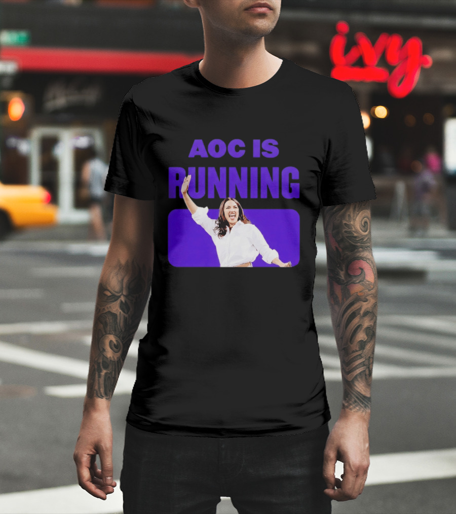 AOC Is Running For President 2028 Bold Campaign Enthusiasm T-Shirt