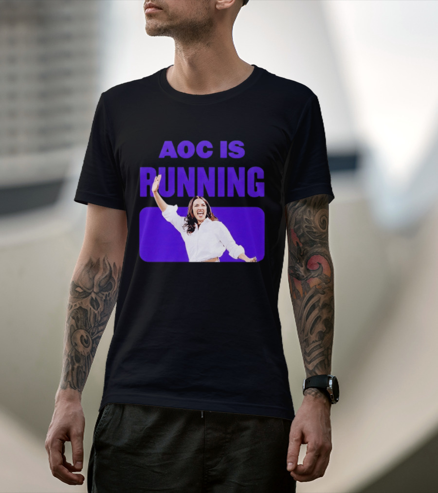 AOC Is Running For President 2028 Bold Campaign Enthusiasm T-Shirt