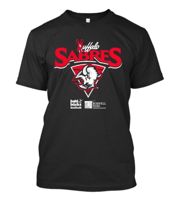 Buffalo Sabres Bald For Bucks Roswell Park Cancer Center Collaboration T-Shirt