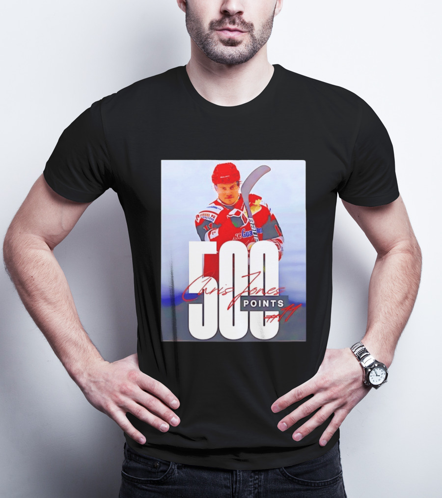 Chris Jones 500 Points Hockey Swindon Wildcats Number 47 T-Shirt