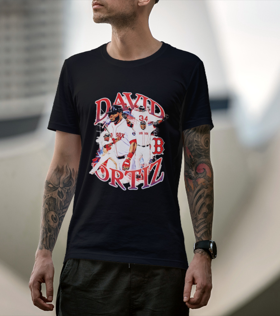 David Ortiz Boston Red Sox Legendary Collage 34 Red Sox B T-Shirt