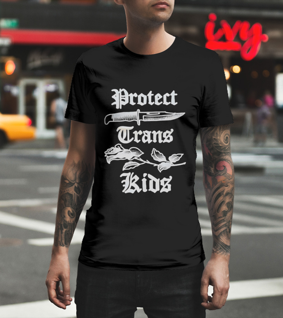 Protect Trans Kids Knife Rose T-Shirt
