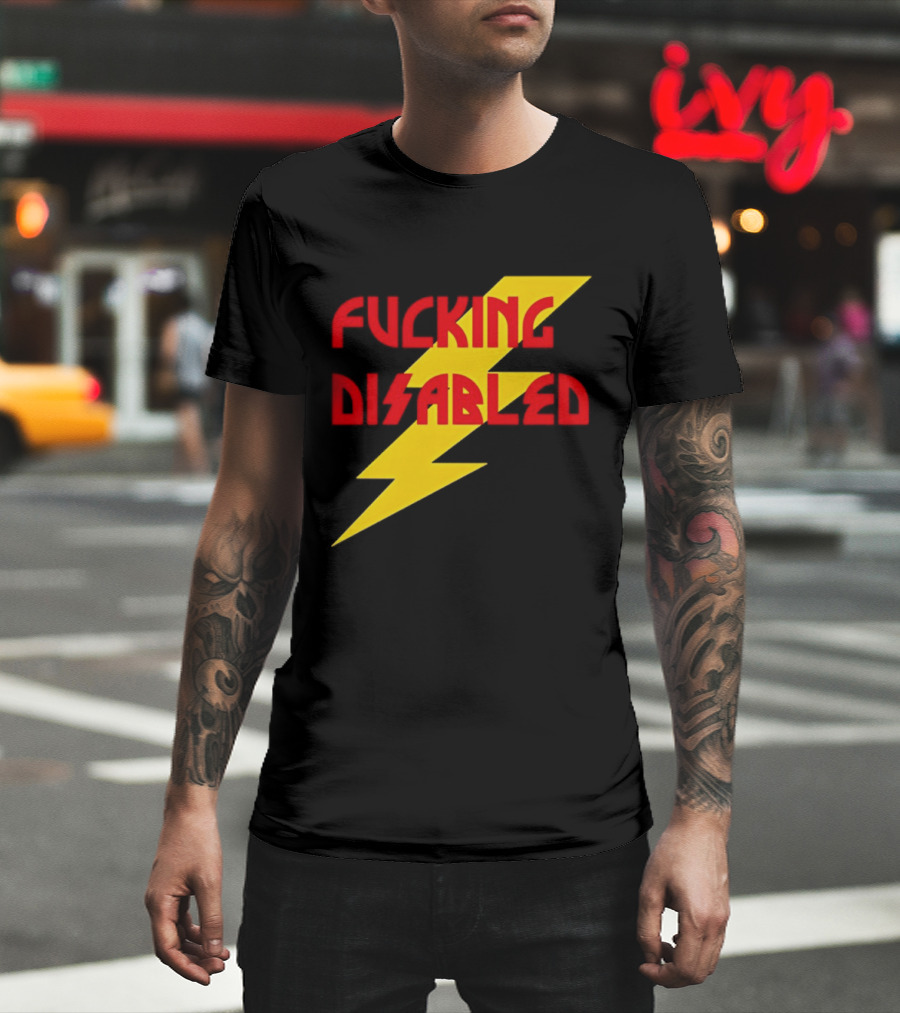 Fcking Disabled Lightning Bolt T-Shirt