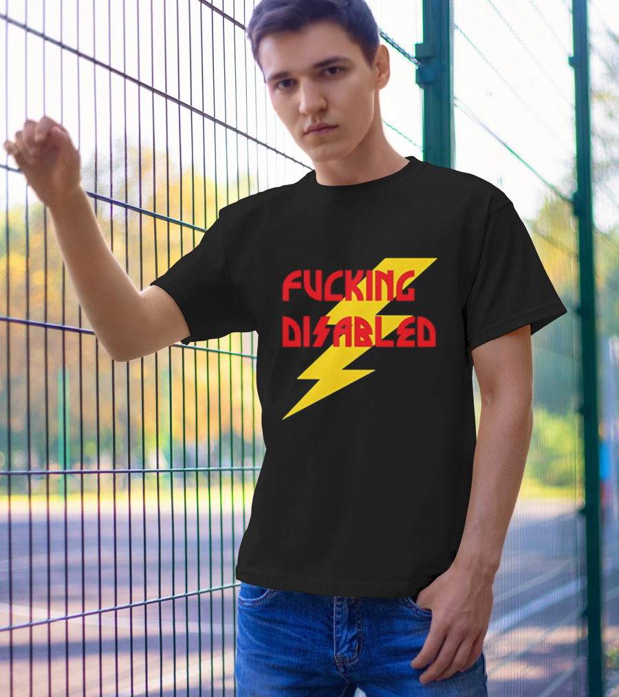 Fcking Disabled Lightning Bolt T-Shirt