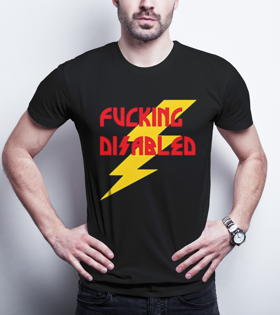Fcking Disabled Lightning Bolt T-Shirt